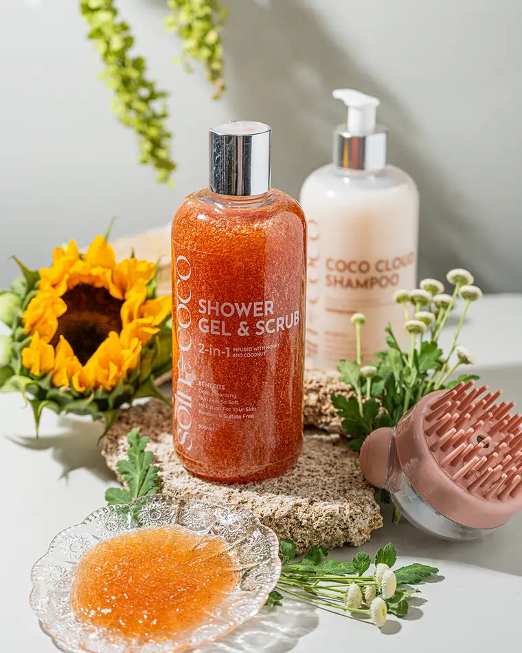 SHOWER GEL & SCRUB – Soin De Coco
